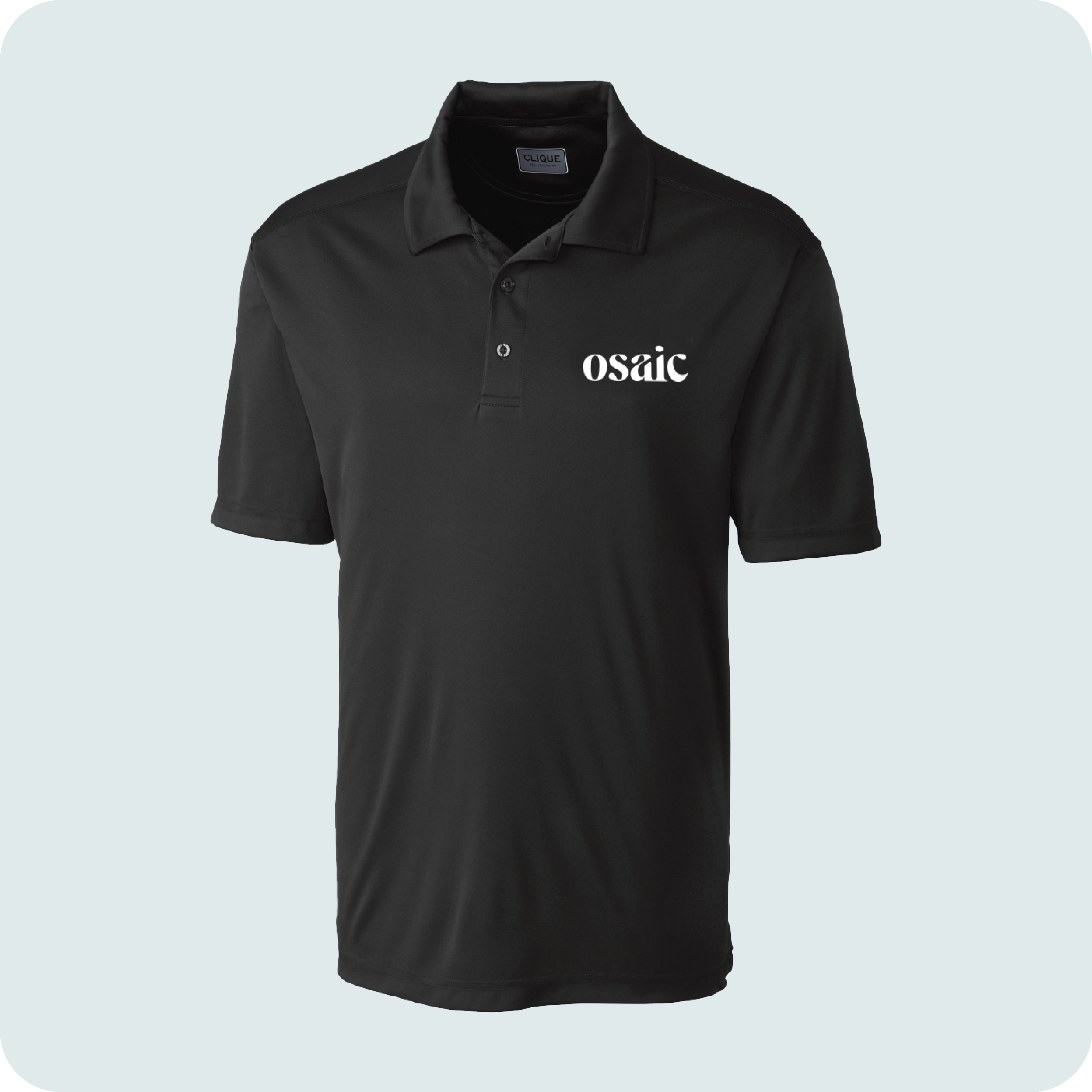 Black Jersey Polo with Logo – Osaic Events Shop